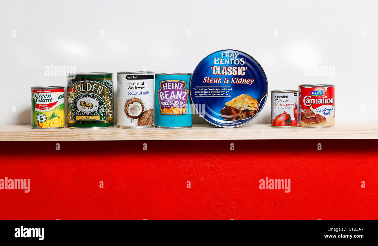 Tinned food shelf hi-res stock photography and images - Alamy