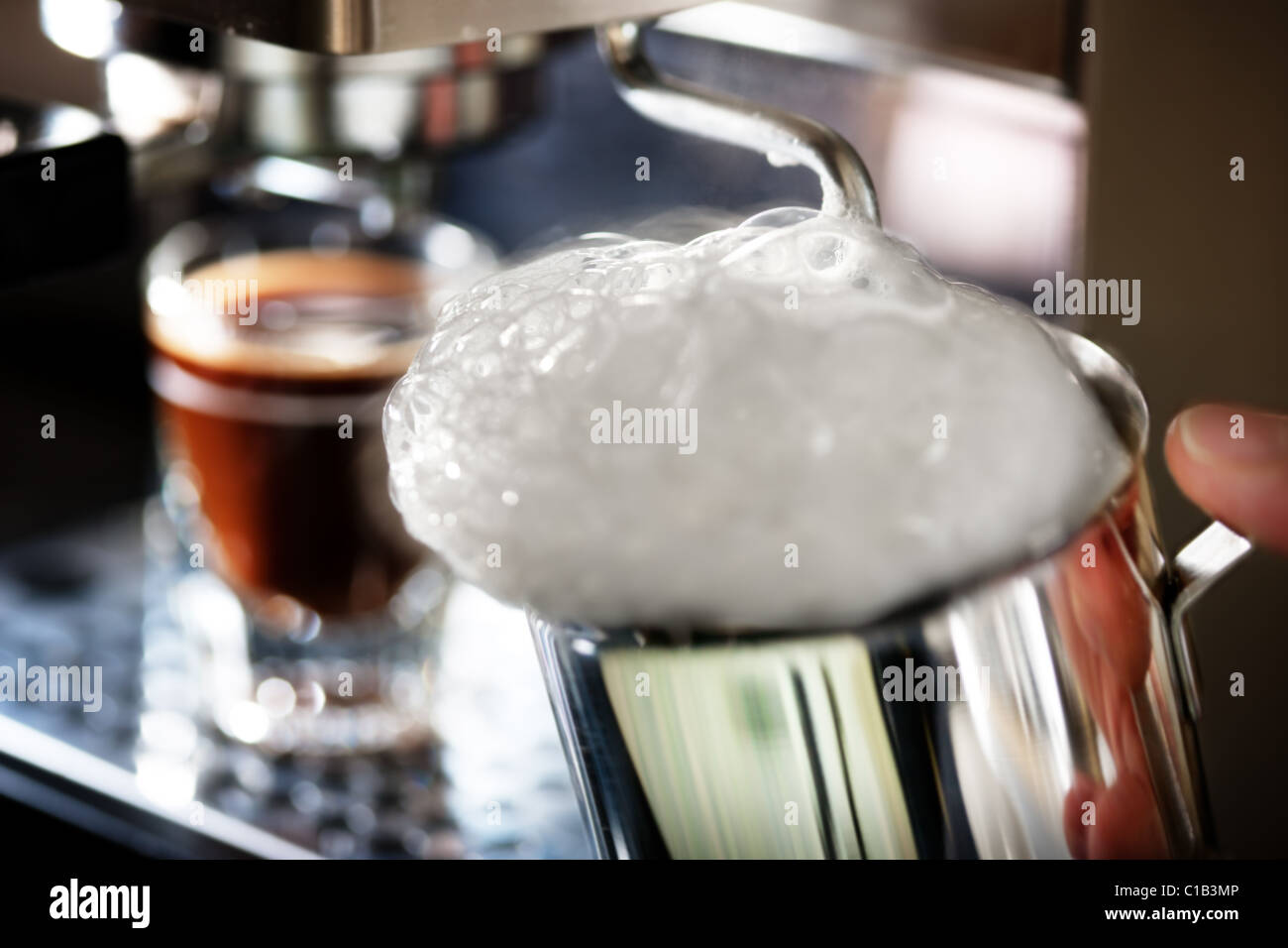 Frothy Milk close up Stock Photo - Alamy