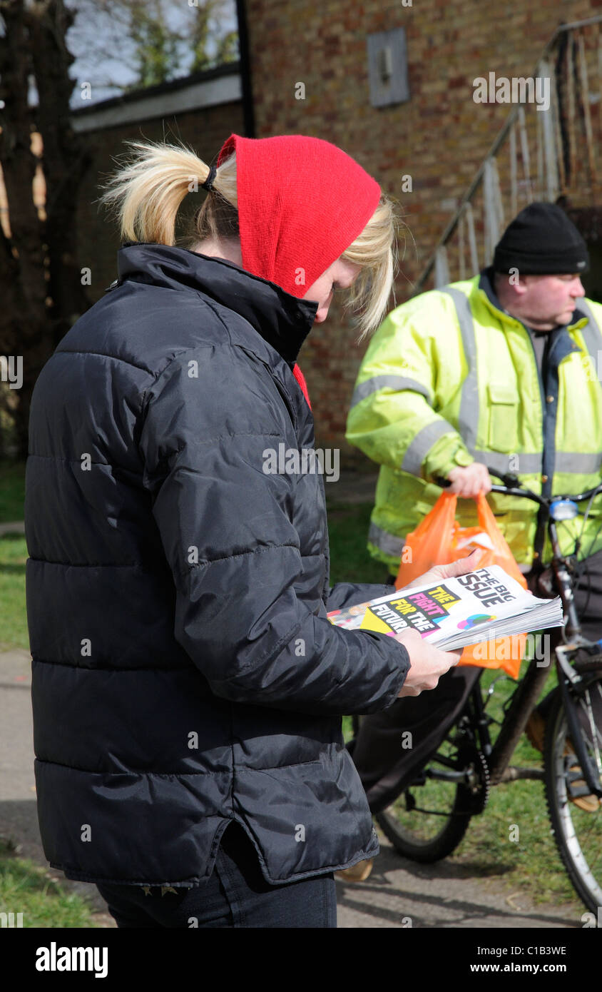 Female big issue seller hi-res stock photography and images - Alamy
