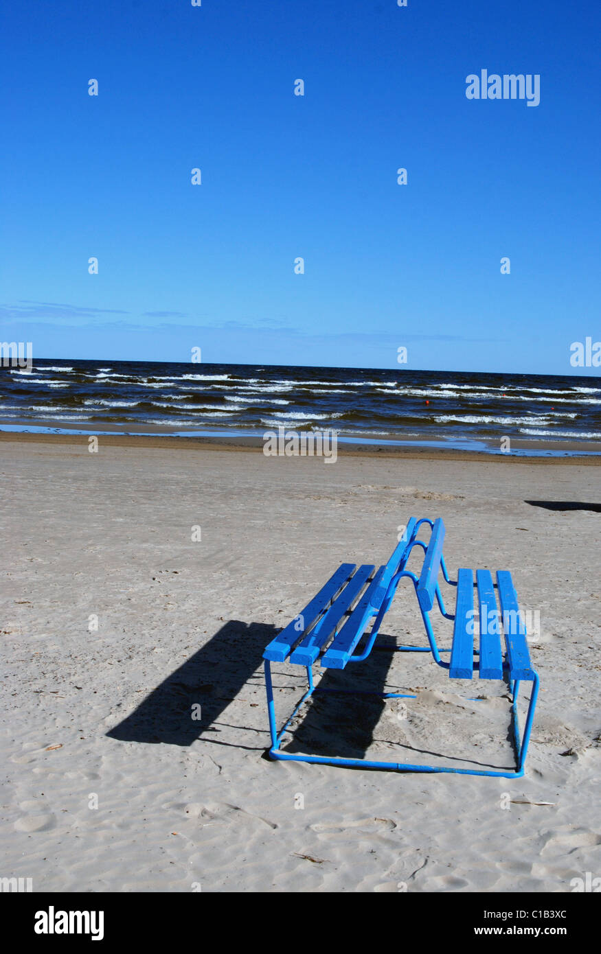 Empty bench near beach hi-res stock photography and images - Alamy