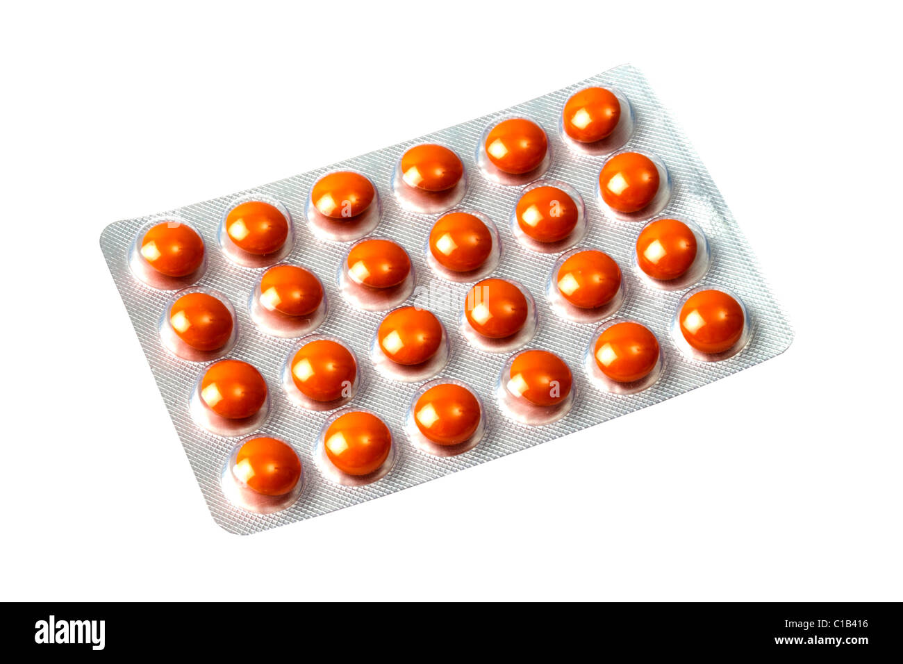 Set of red pills isolated on white background Stock Photo - Alamy