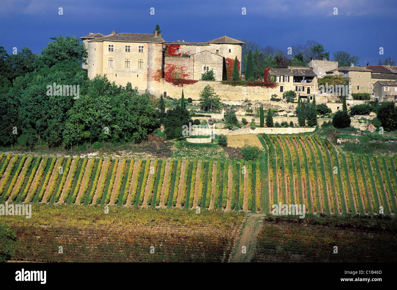 France, Tarn, Mauriac village and castle (Gaillac vineyard Stock Photo ...