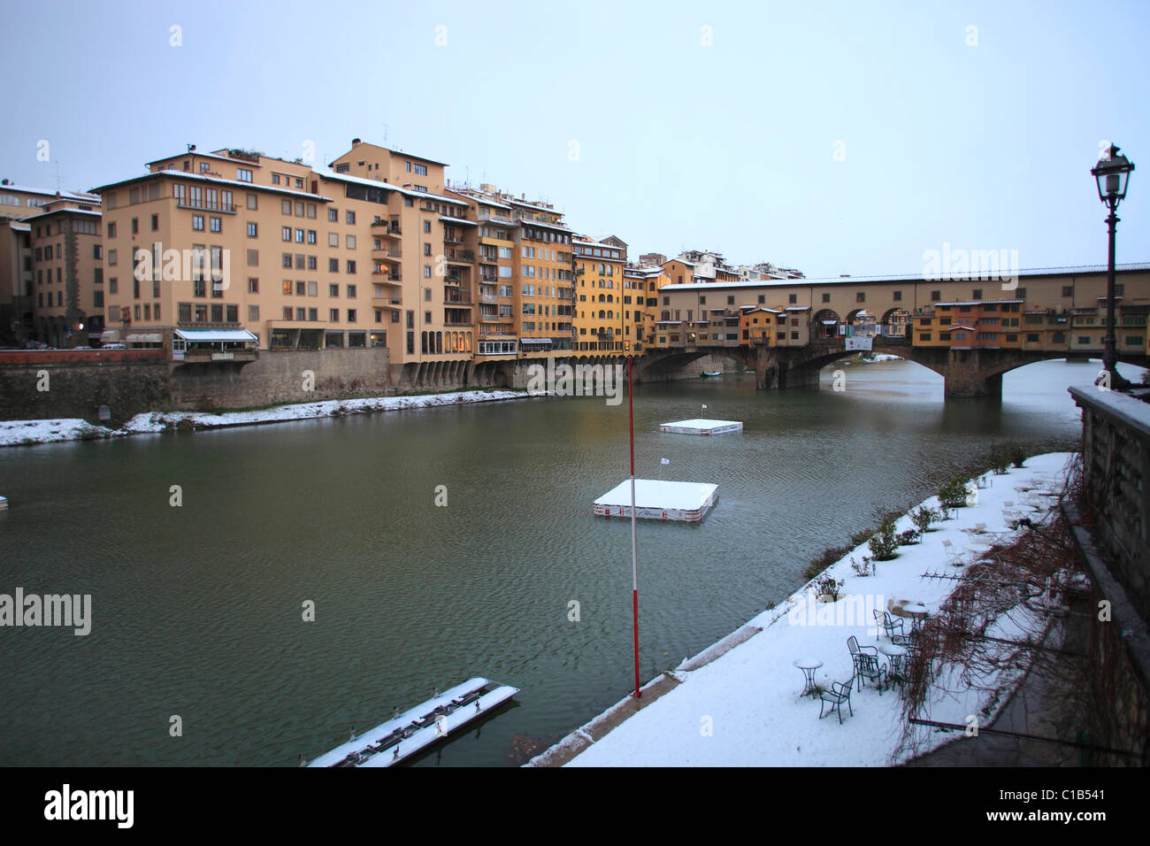 Snow in Florence, Ponte Vecchio, Tuscany, Italy, Europe Stock Photo - Alamy