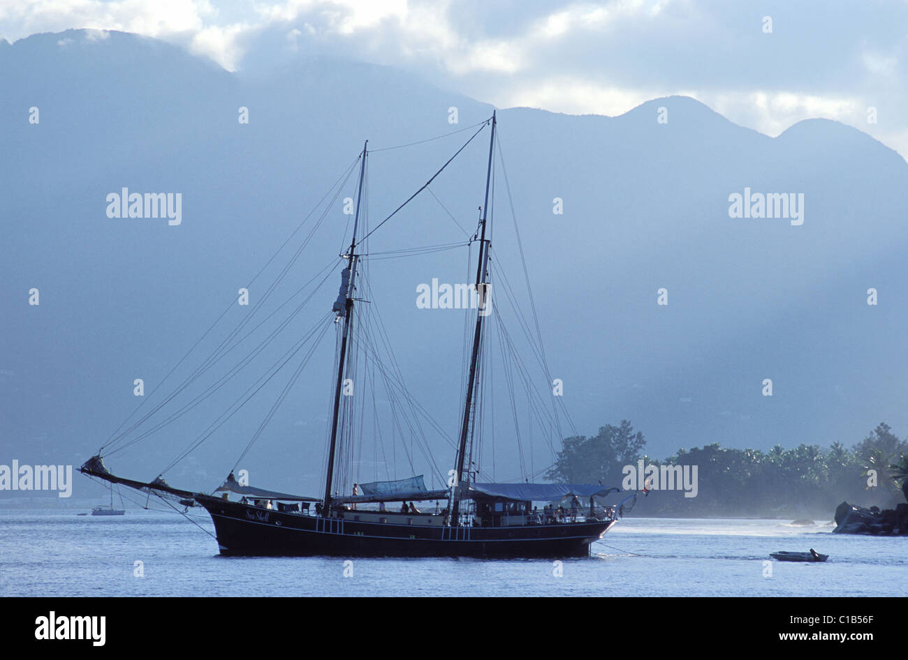 Seychelles, Mahe Island, cruising on the Sea Shell shooner Stock Photo ...