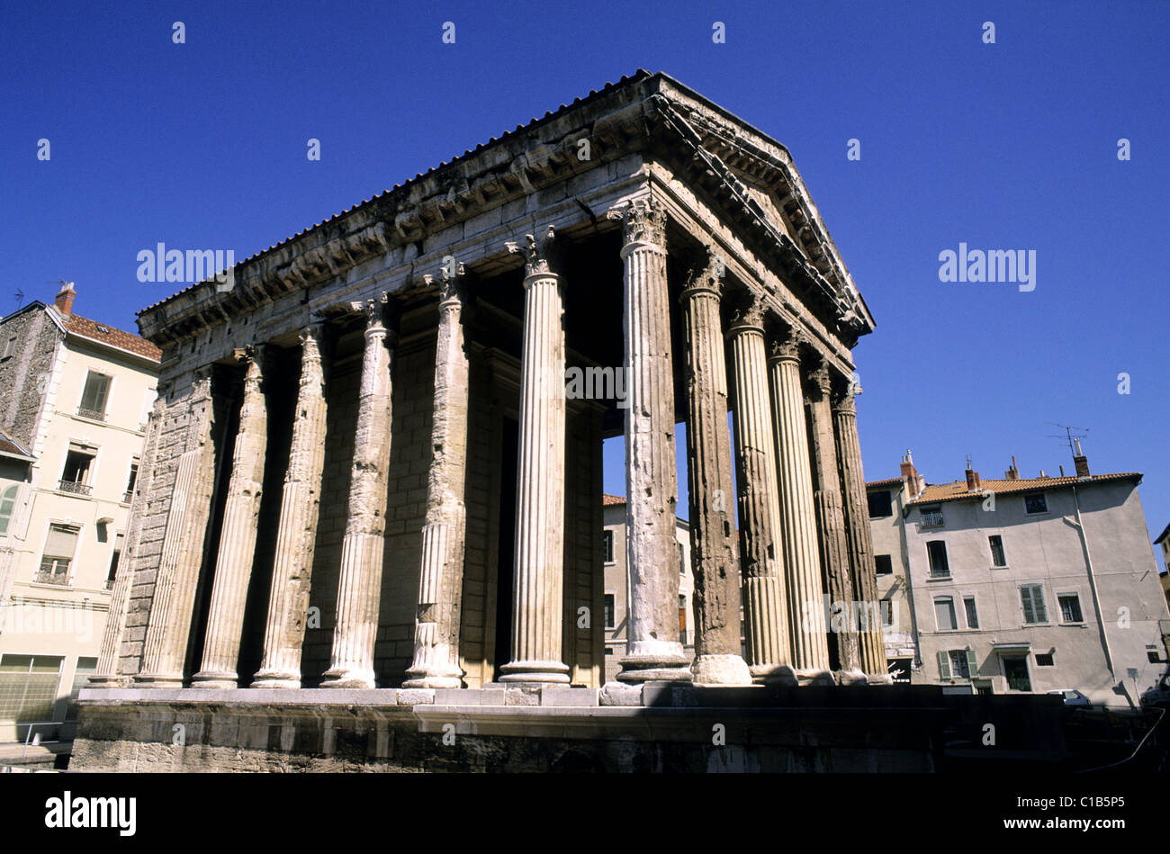 France, Isere, Vienne, temple of Augustus and Livia (1st century BC ...