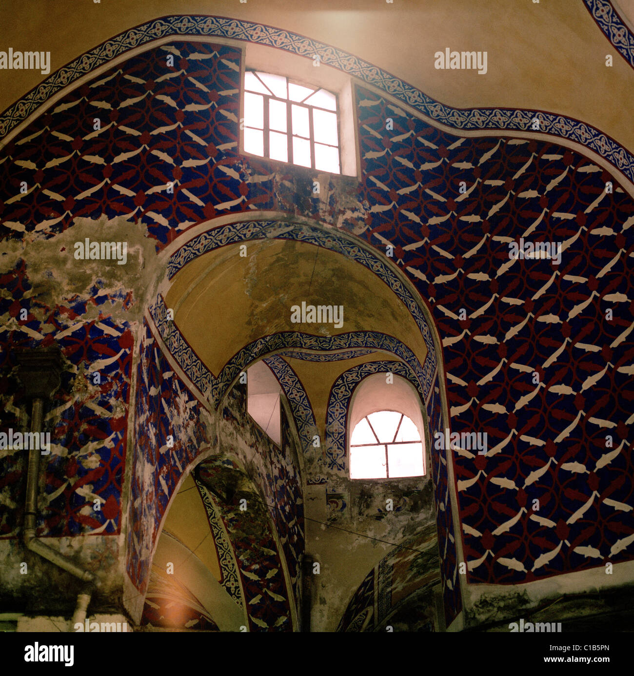 Ceiling design at the Grand Bazaar in Istanbul in Turkey in Middle East ...