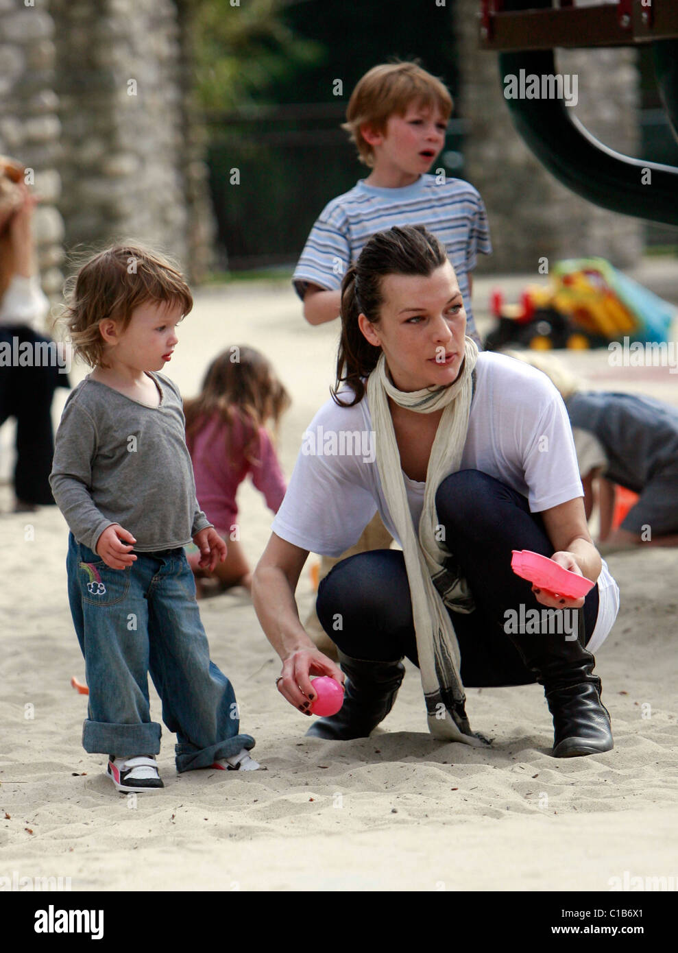 Milla Jovovich enjoying a day out with her daughter Ever Gabo Anderson ...