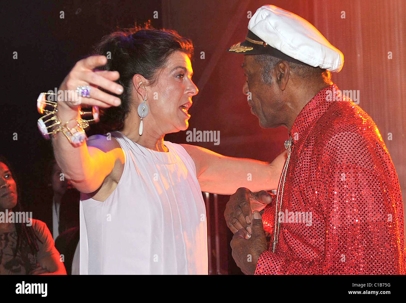 S.A.R. Princess Caroline of Hanover and Chuck Berry attends the Bal de ...