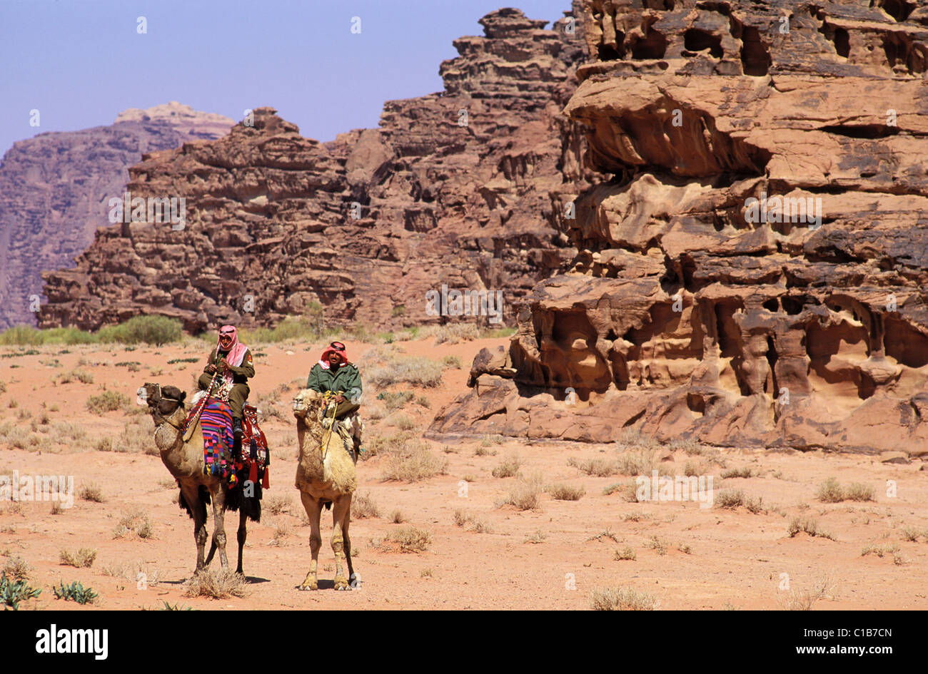 Jordan wadi rum patrol camel hi-res stock photography and images - Alamy