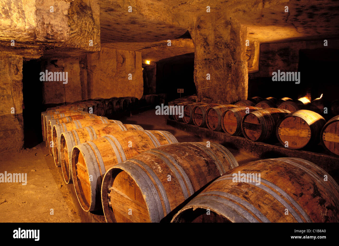 France, Gironde, Saint Emilion, castle of Belair, caves of the first ...