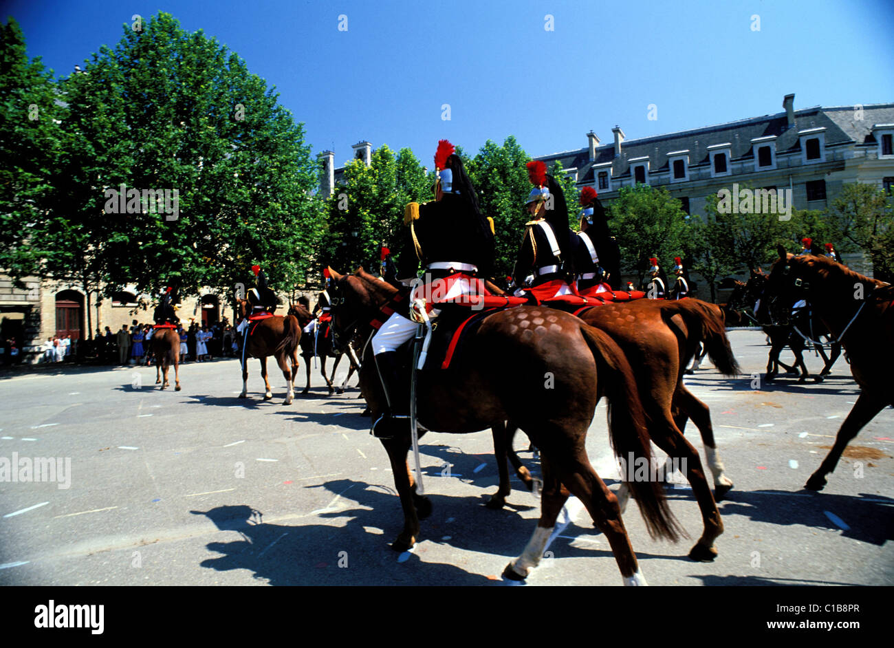 France, Paris, July 14th parade (Bastille Day), French Republican guard ...