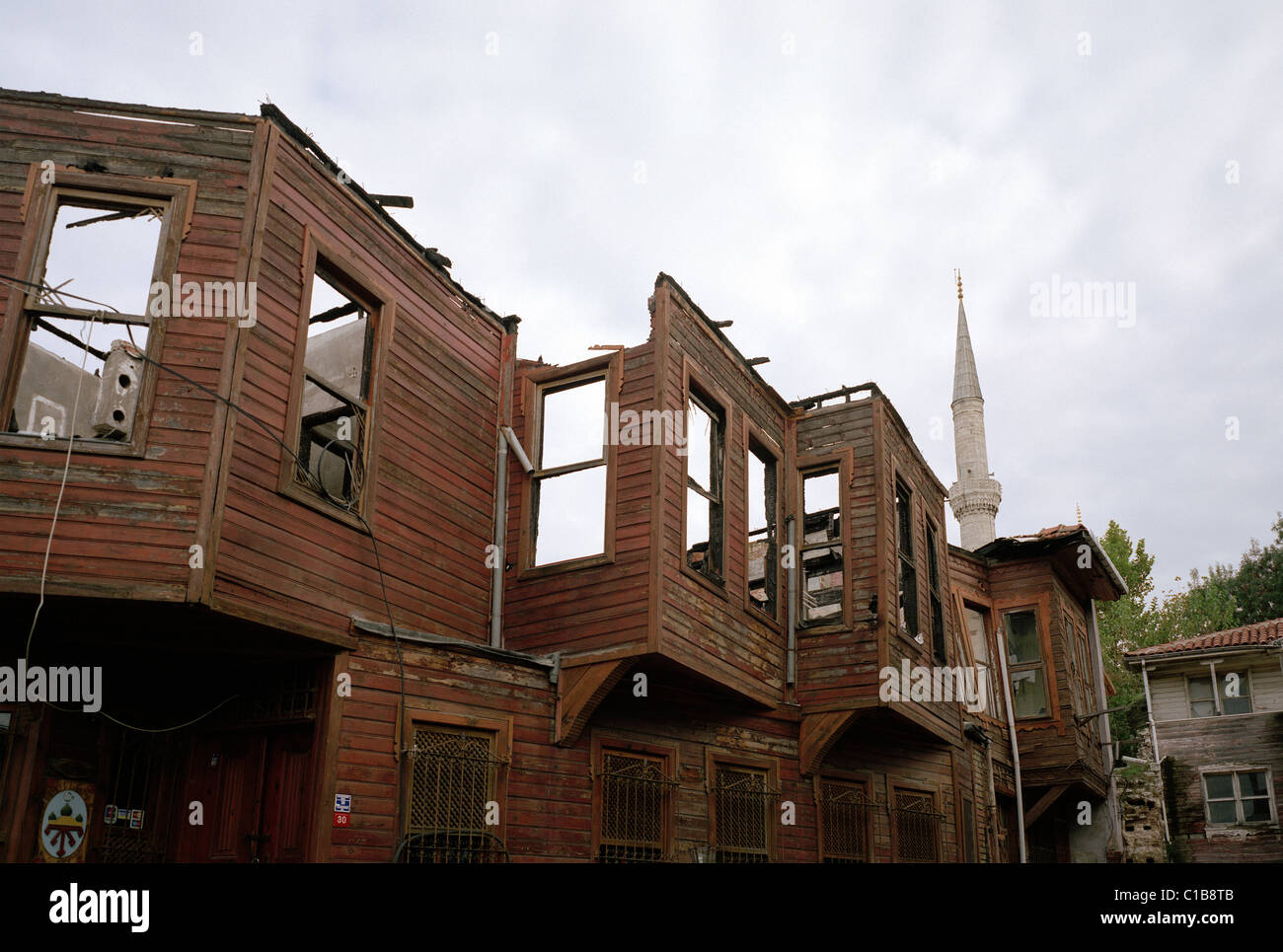 Dilapidated Ottoman houses in Istanbul in Turkey in Middle East Asia ...