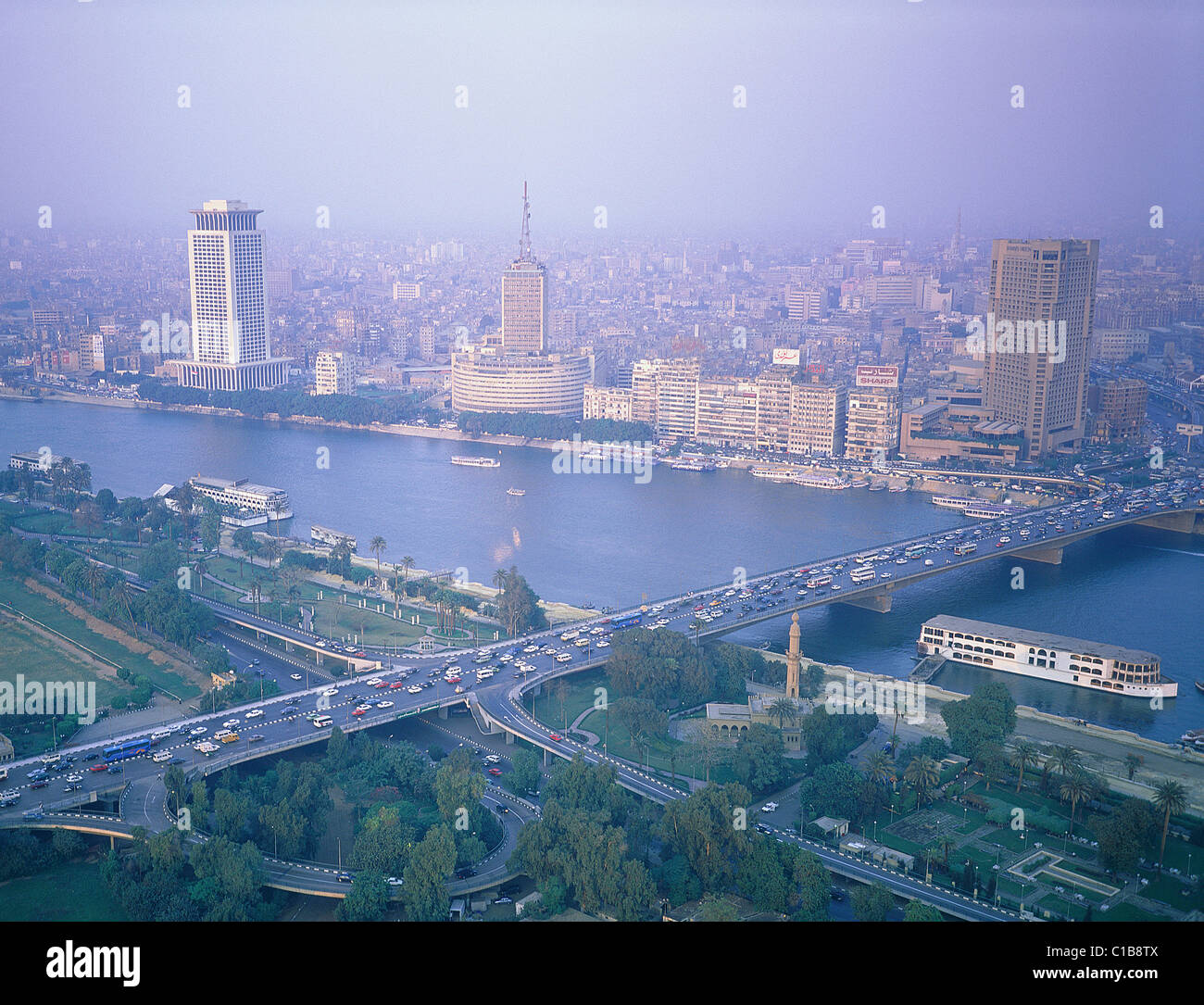 Egypt, Cairo, view on Nile from Cairo tower Stock Photo - Alamy