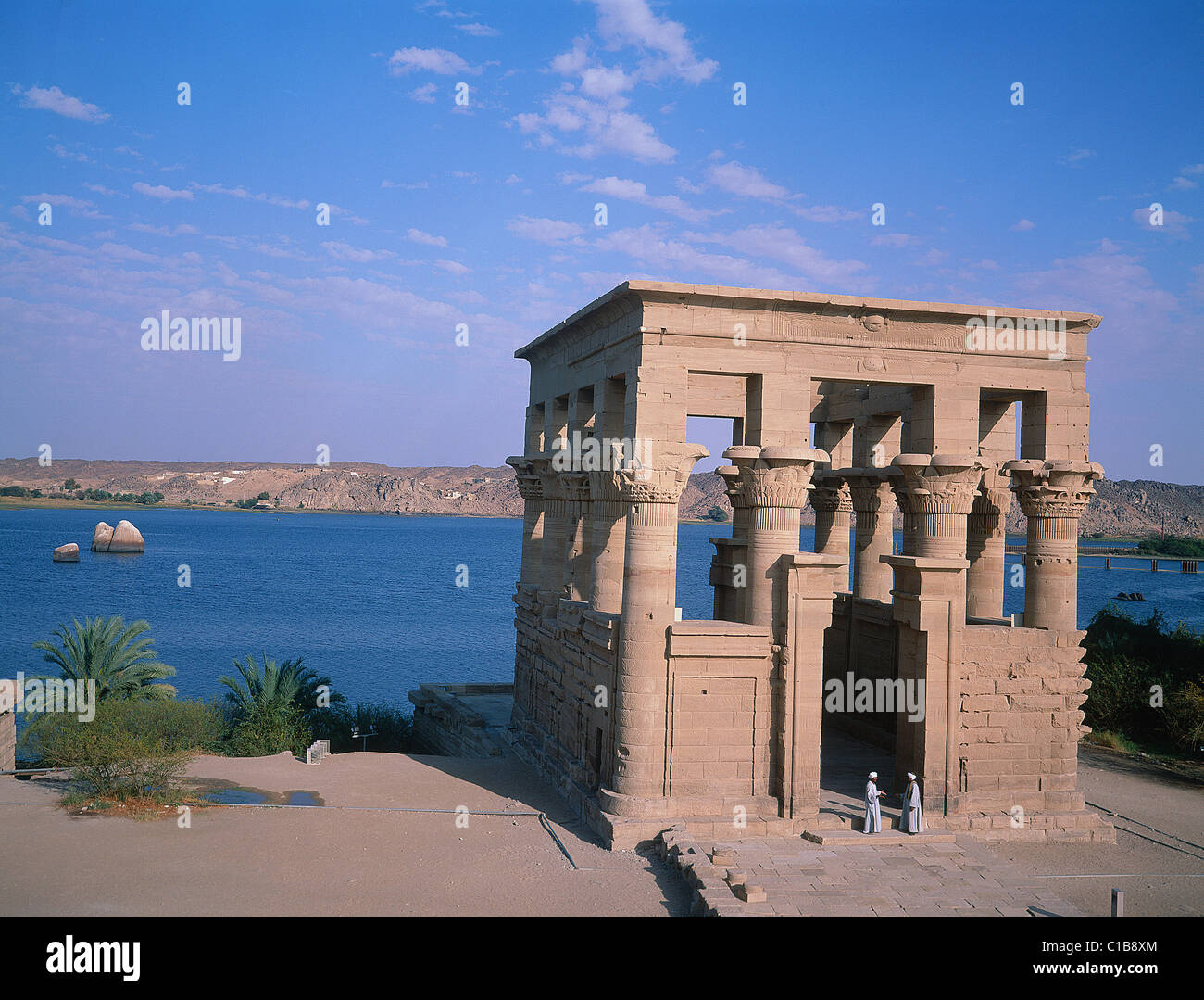 Egypt, Aswan, Philae temple, the kiosk of Trajan top view Stock Photo ...
