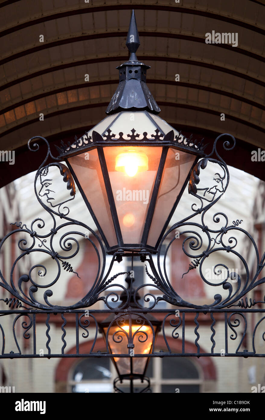 Hilton Arcade Lamp Detail Oldham (with portraits of Gladstone and ...