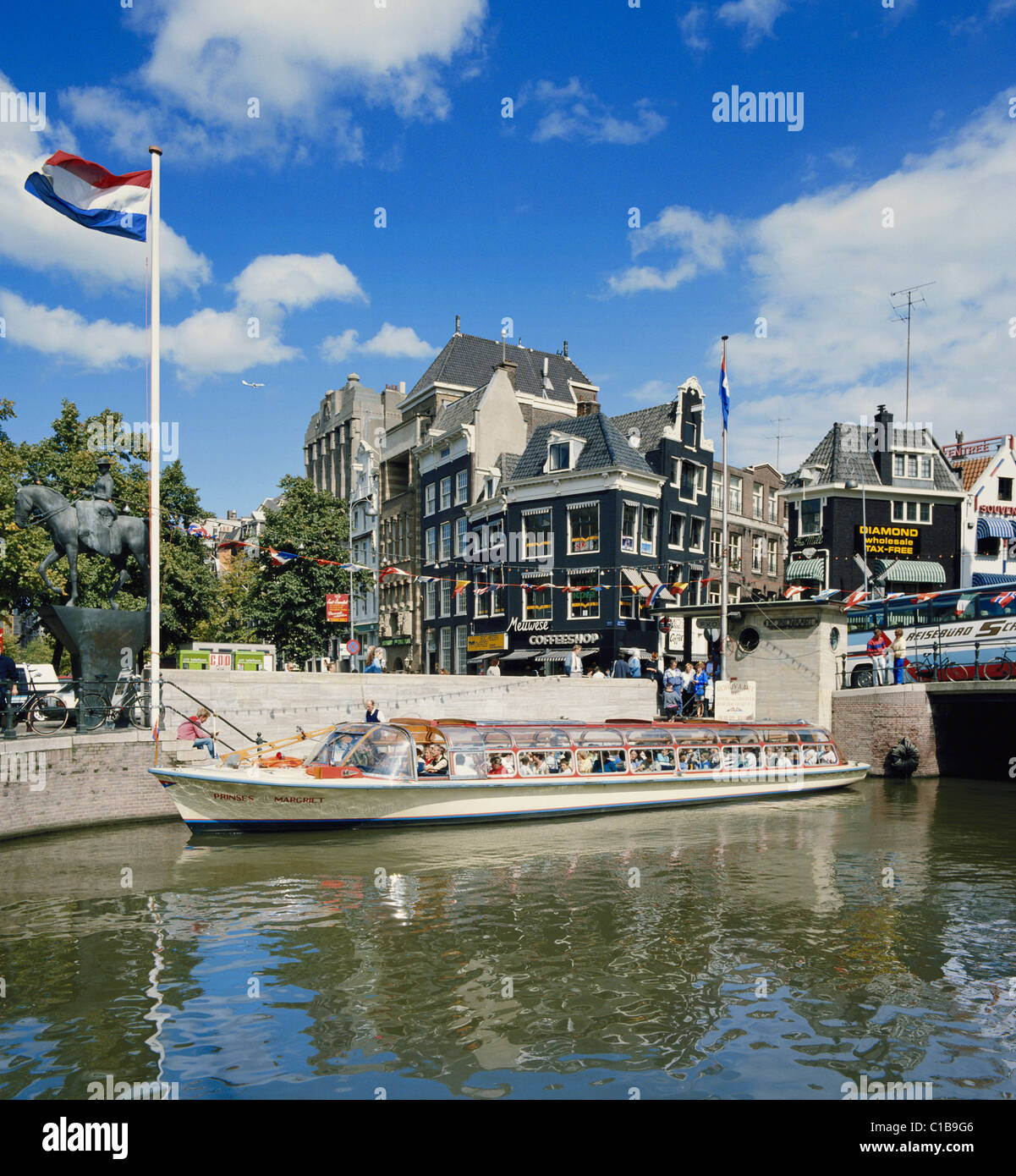 Sightseeing Canal Boat, Amsterdam, Holland, the Netherlands Stock Photo ...