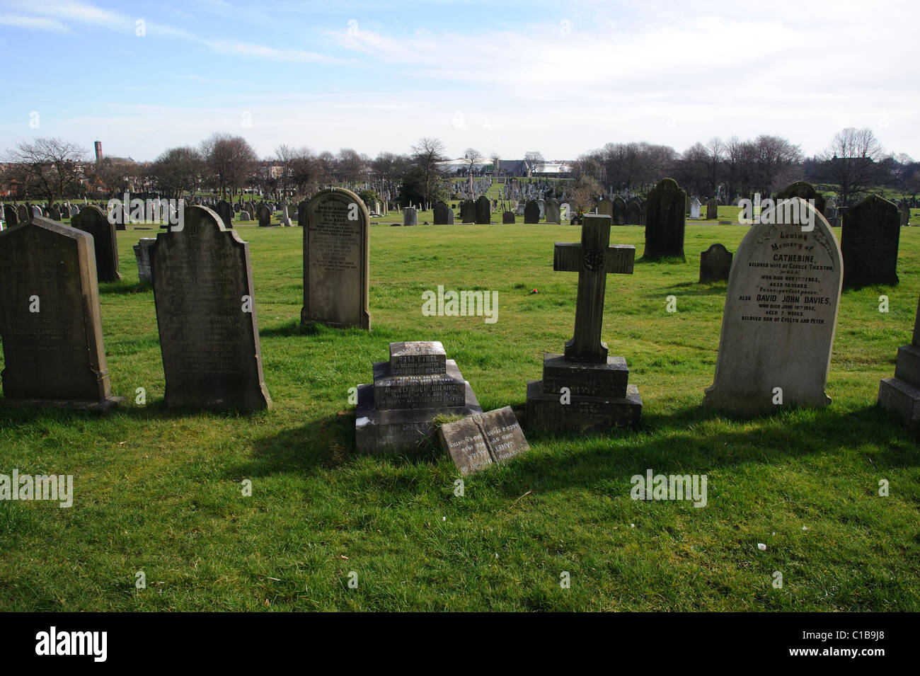 Gravestones in a cemetery Stock Photo - Alamy