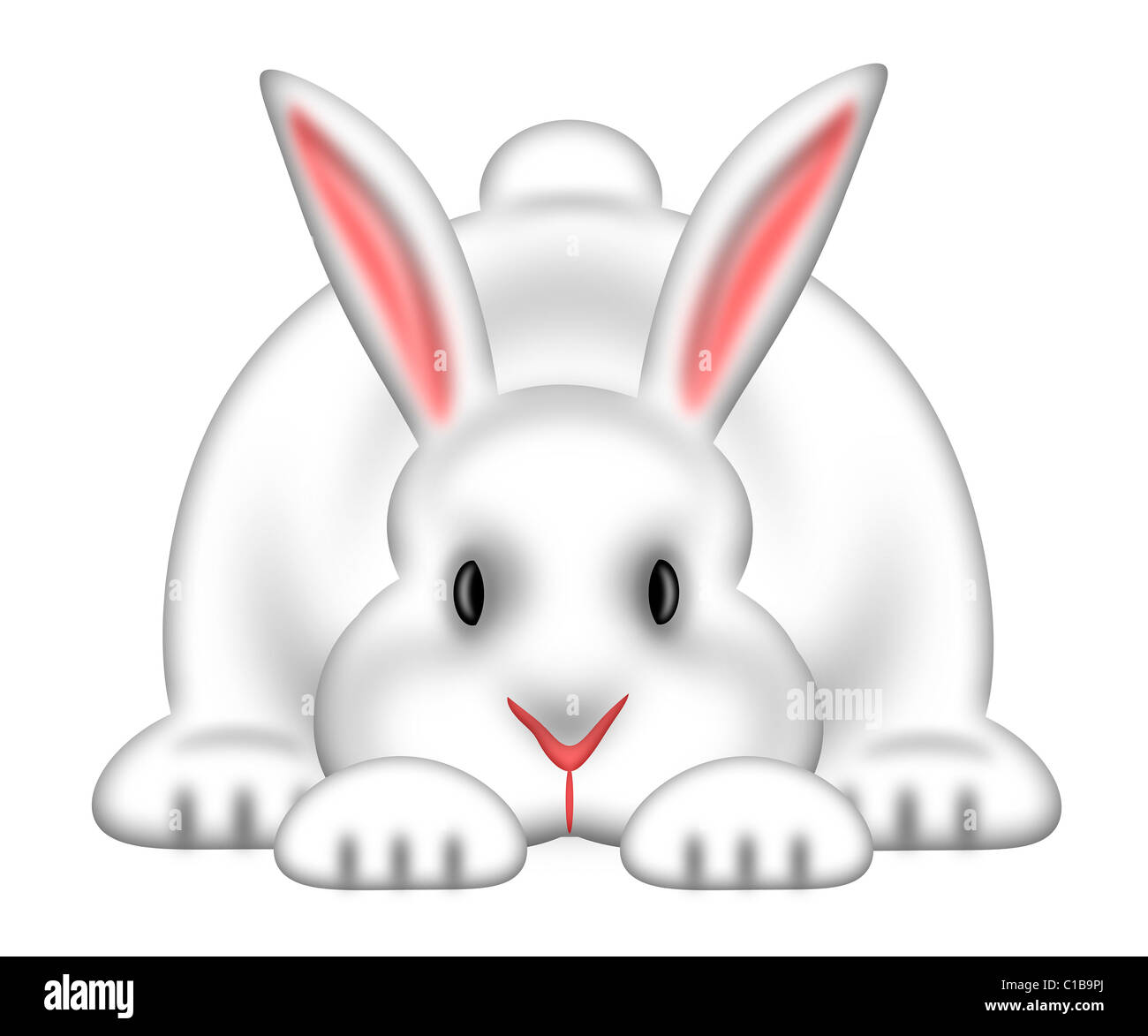 White Easter Bunny Rabbit Isolated on White Background Illustration ...