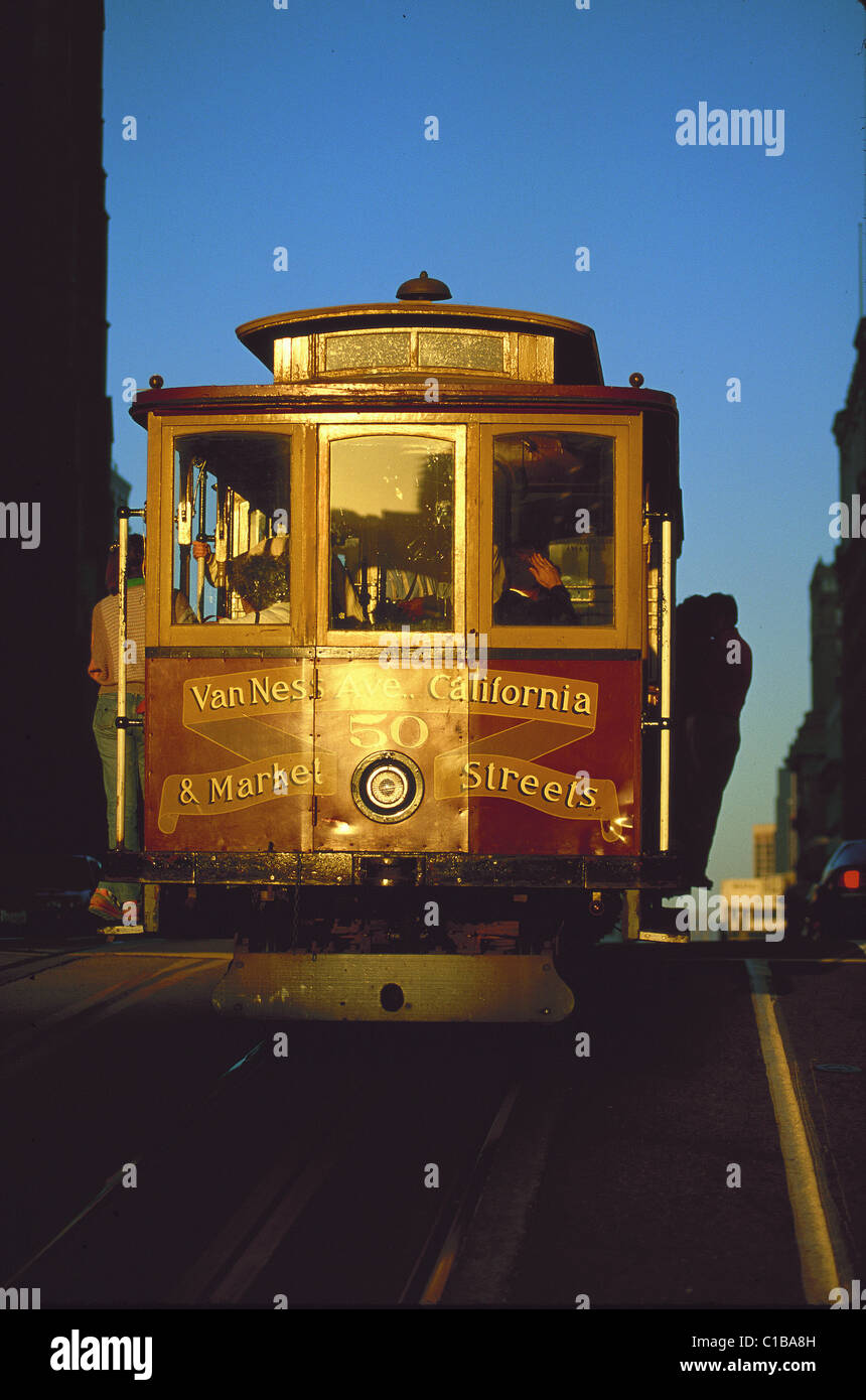United States, California, San Francisco, the famous cable car Stock ...