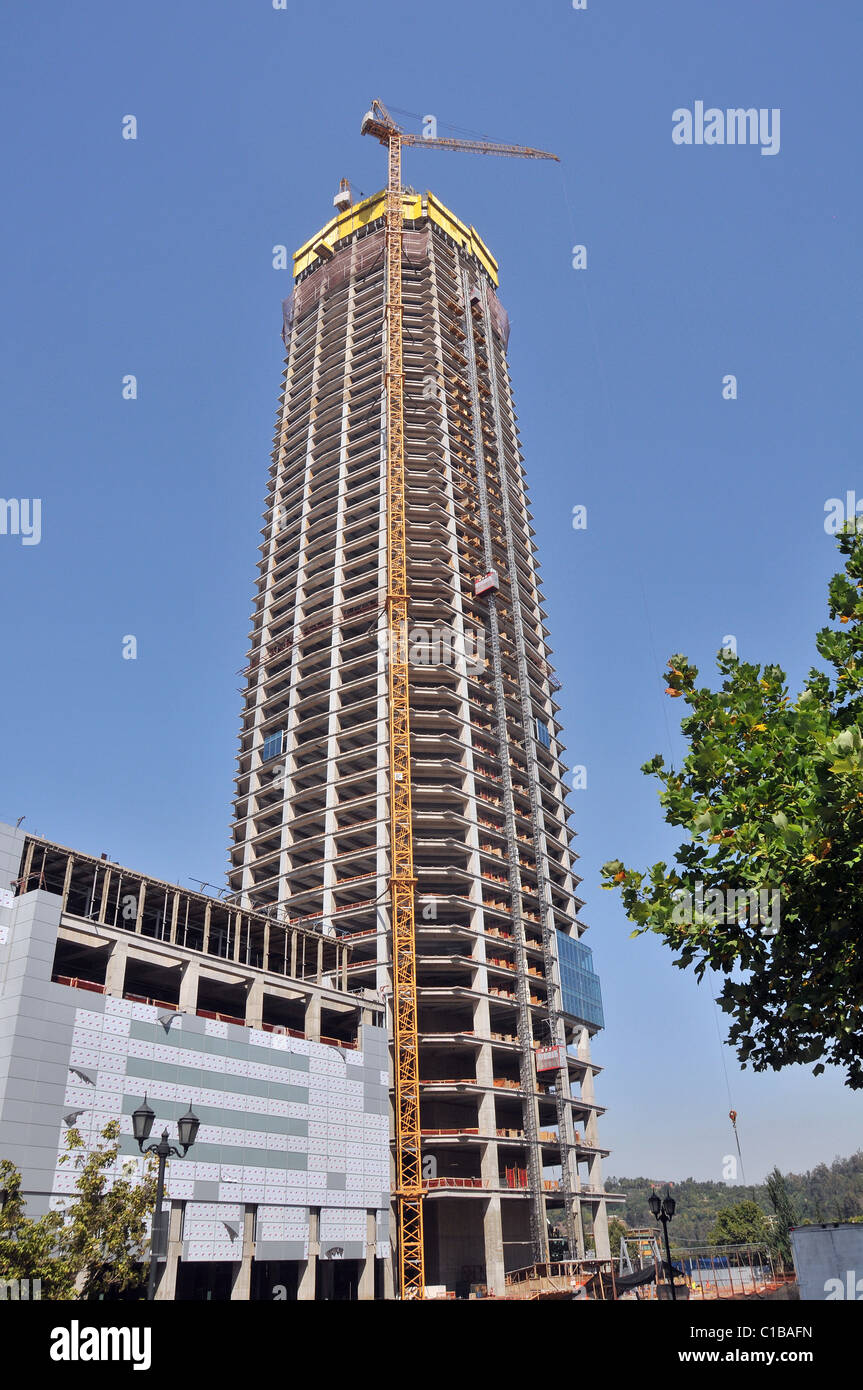 tower in construction, Las Condes, Santiago, Chile, South America Stock ...