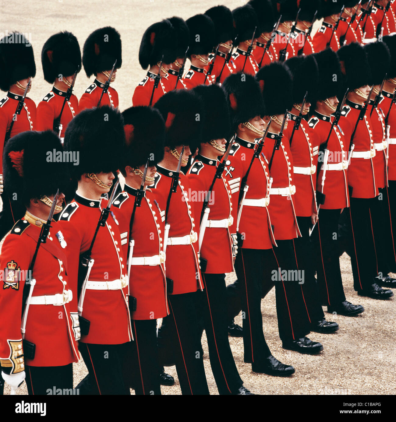 Guardsmen at Trooping of the Colour, Horse Guards Parade, London ...