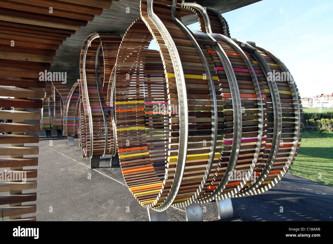 The longest bench at Littlehamptons seafront, West Sussex, England ...