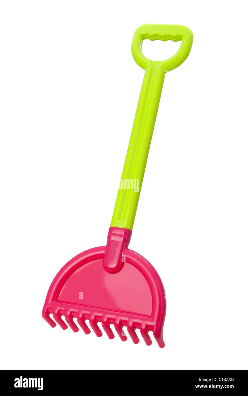 Toy Beach Rake Isolated on a white background Stock Photo - Alamy