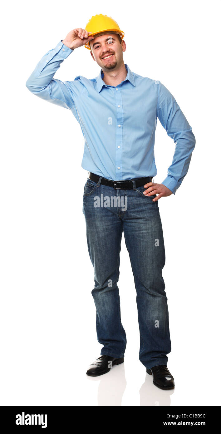 standing smiling man isolated on white background Stock Photo - Alamy