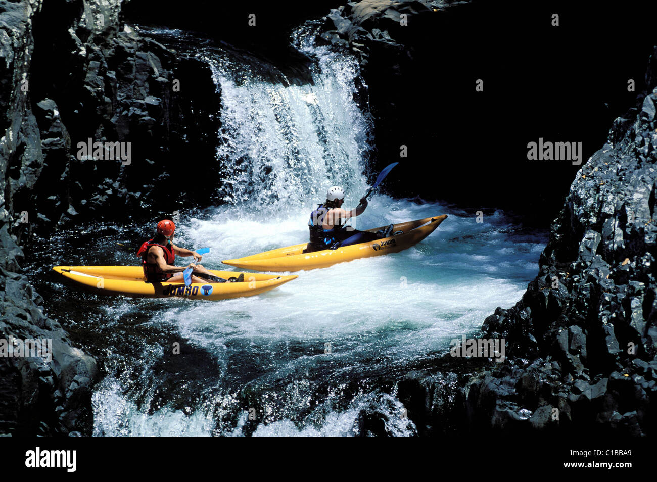 France, Reunion Island (French overseas department), Bras-Panon, kayak ...