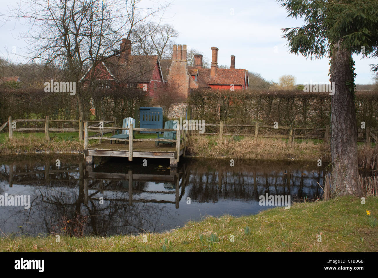The Pond Garden at Wyken Hall in Suffolk, England Stock Photo - Alamy