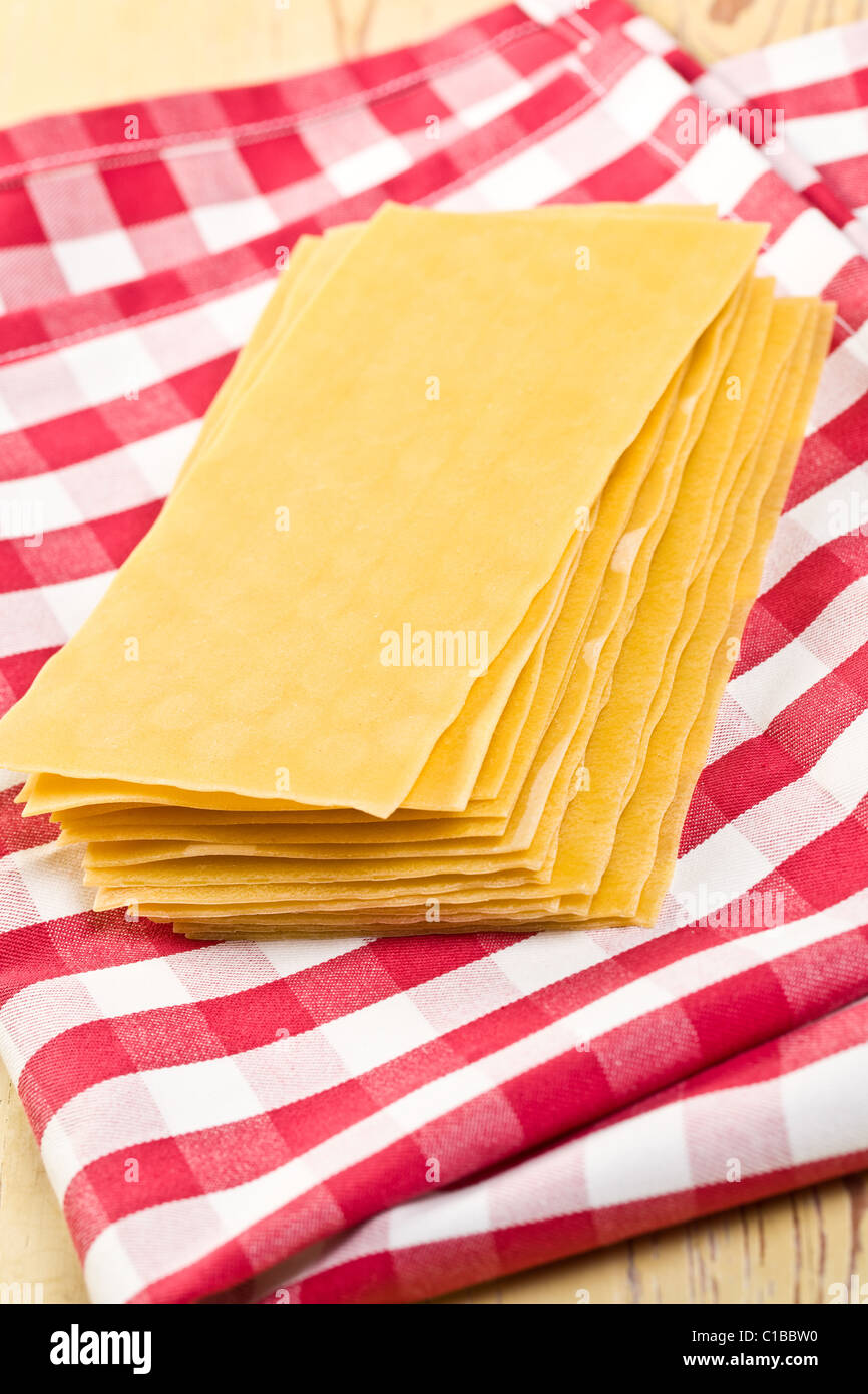 lasagne sheets on kitchen table Stock Photo - Alamy