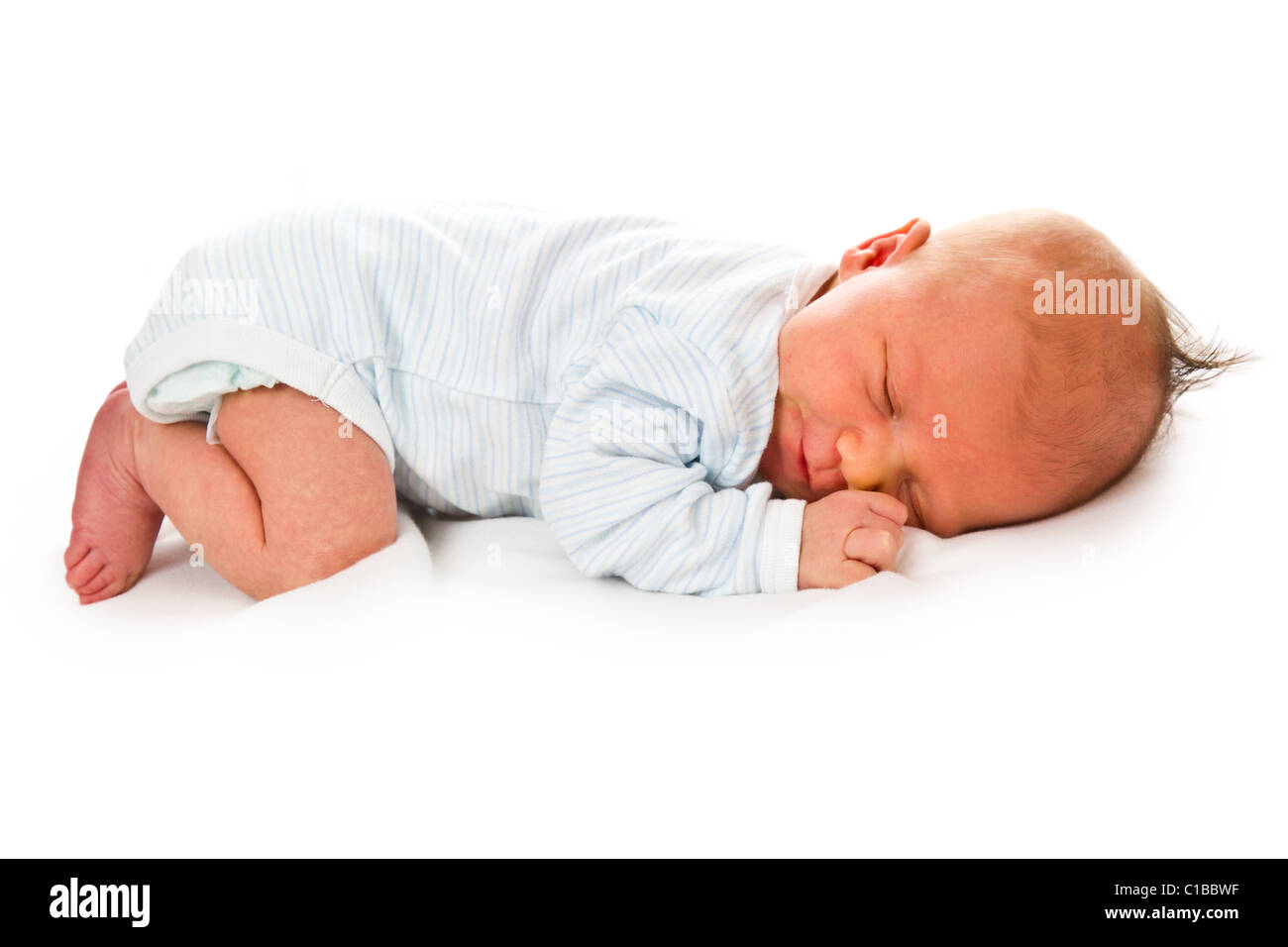 the newborn baby on white background Stock Photo - Alamy