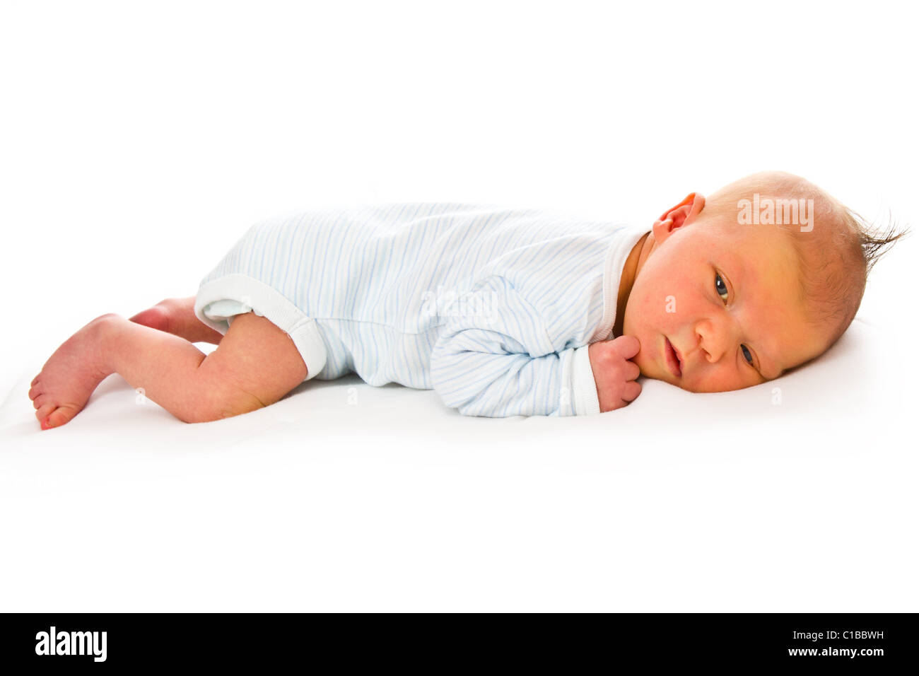the newborn baby on white background Stock Photo - Alamy