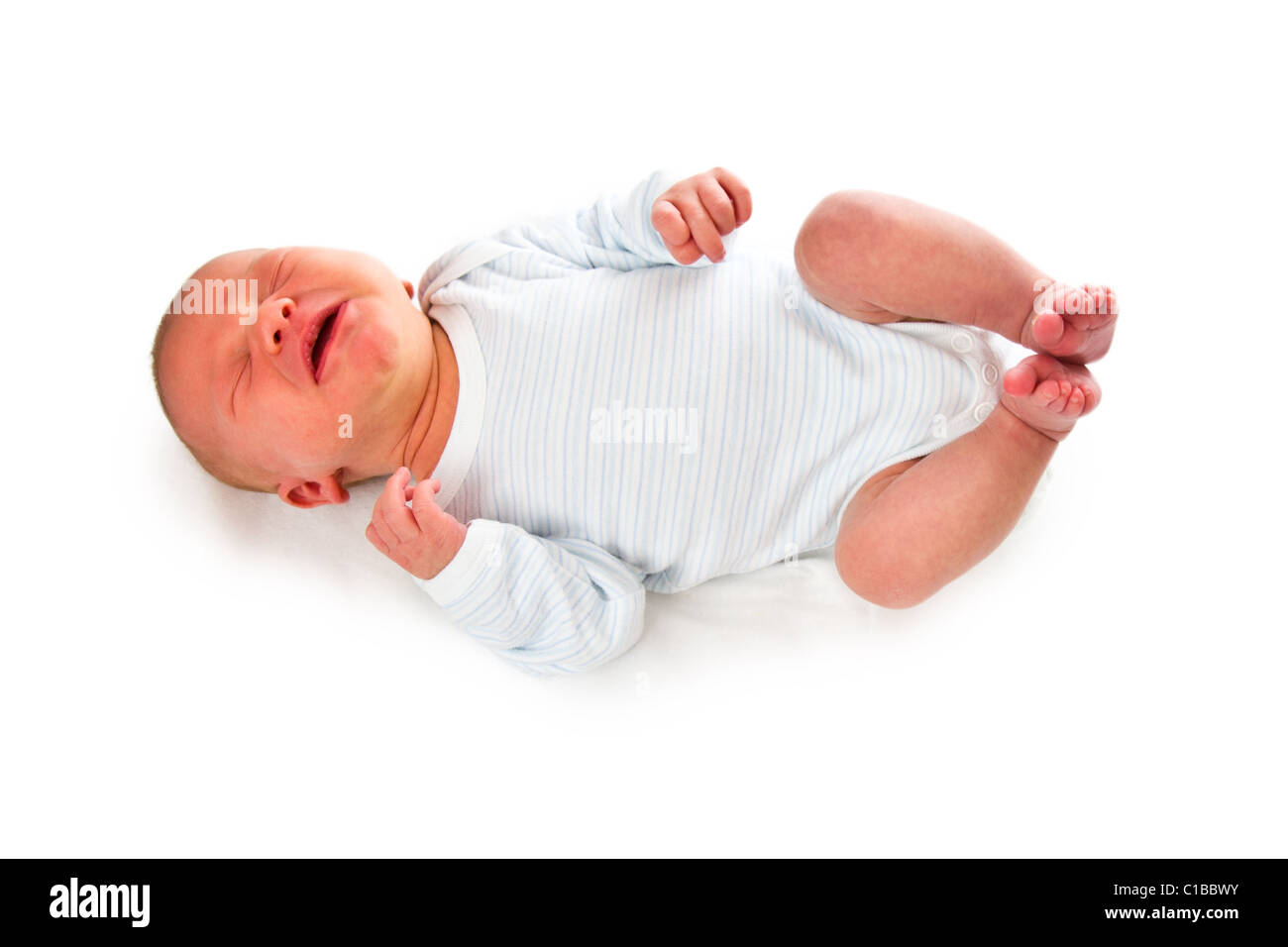 the newborn baby on white background Stock Photo - Alamy