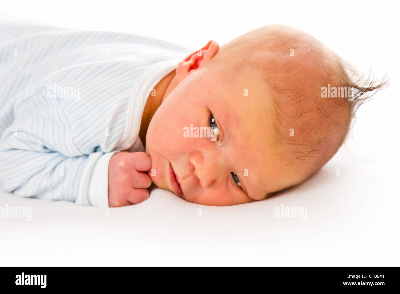 the newborn baby on white background Stock Photo - Alamy