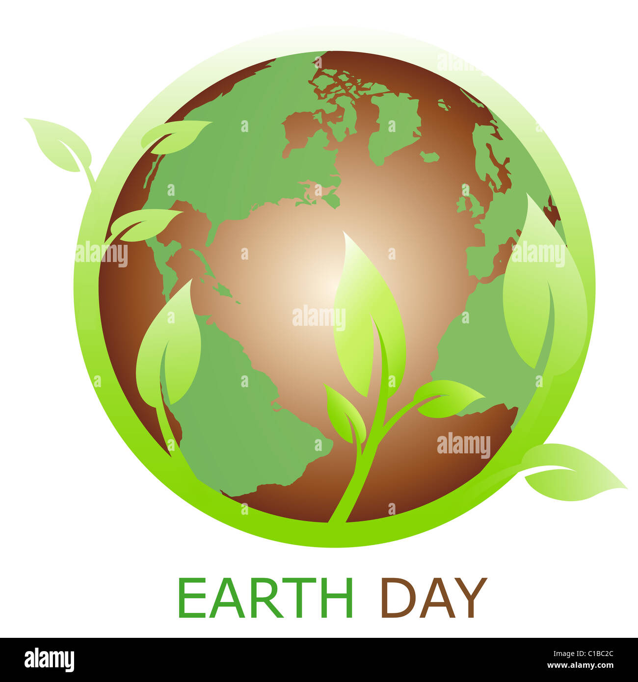 Planet symbol, Earth day Stock Photo - Alamy