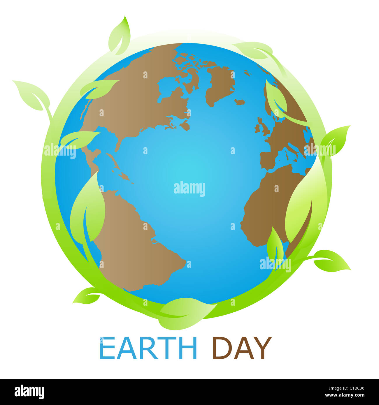 Planet symbol, Earth day Stock Photo - Alamy