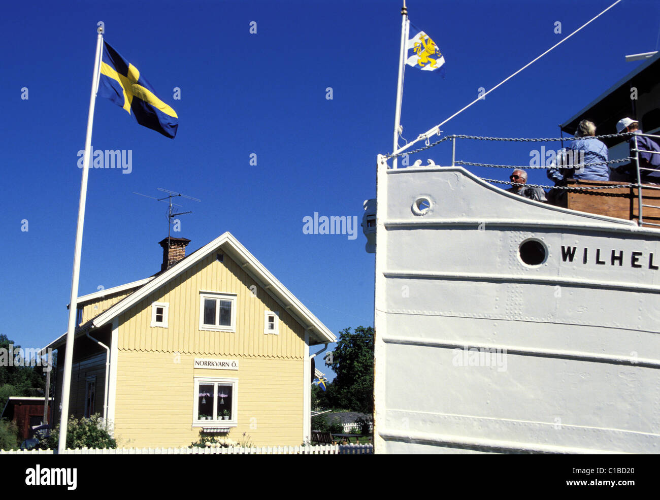 Sweden, area of Malaren, Wilhelm Tham boat on the Gota Kanal, Norrkvan ...