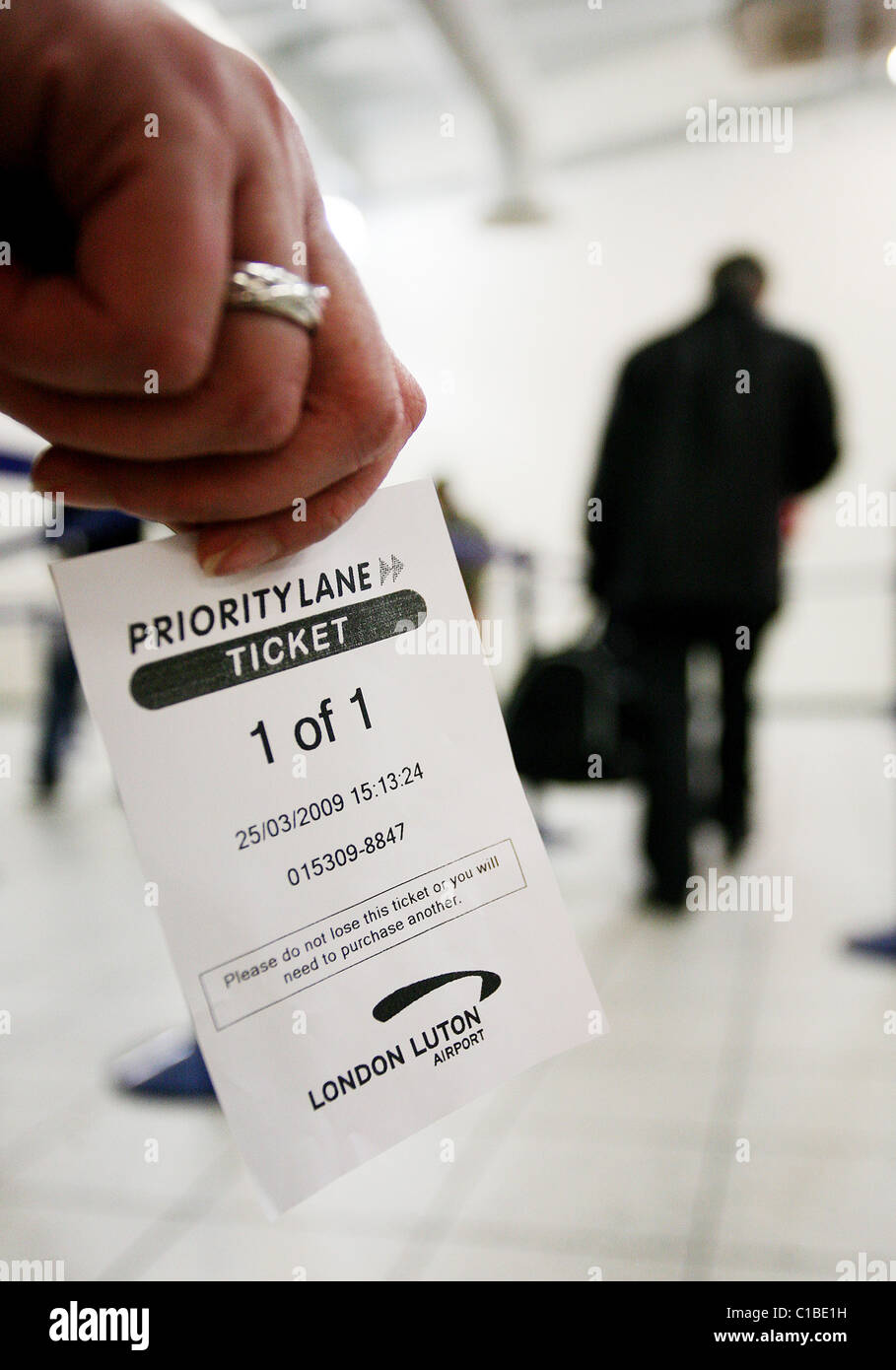 Luton London Airport's 'priority lane' for security. Passengers who buy ...