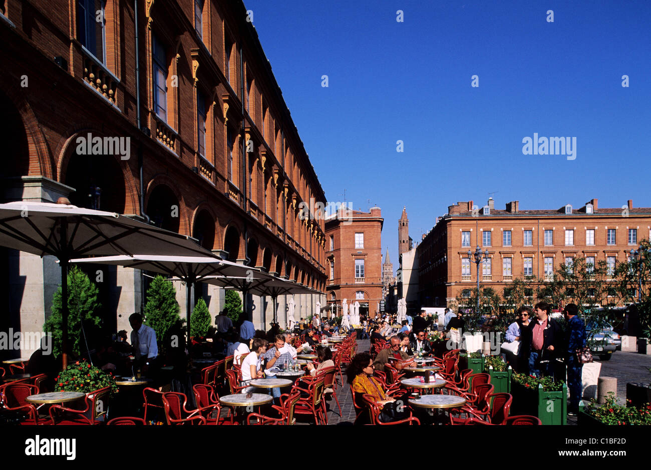France, Haute Garonne, Toulouse, A cafe on the Capitole square Stock ...