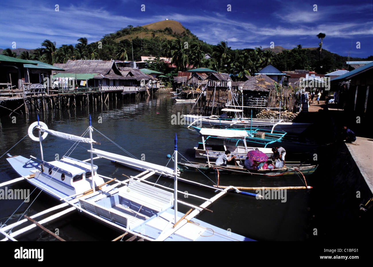 Philippines, Palawan province, Busuanga Island, Coron village Stock ...