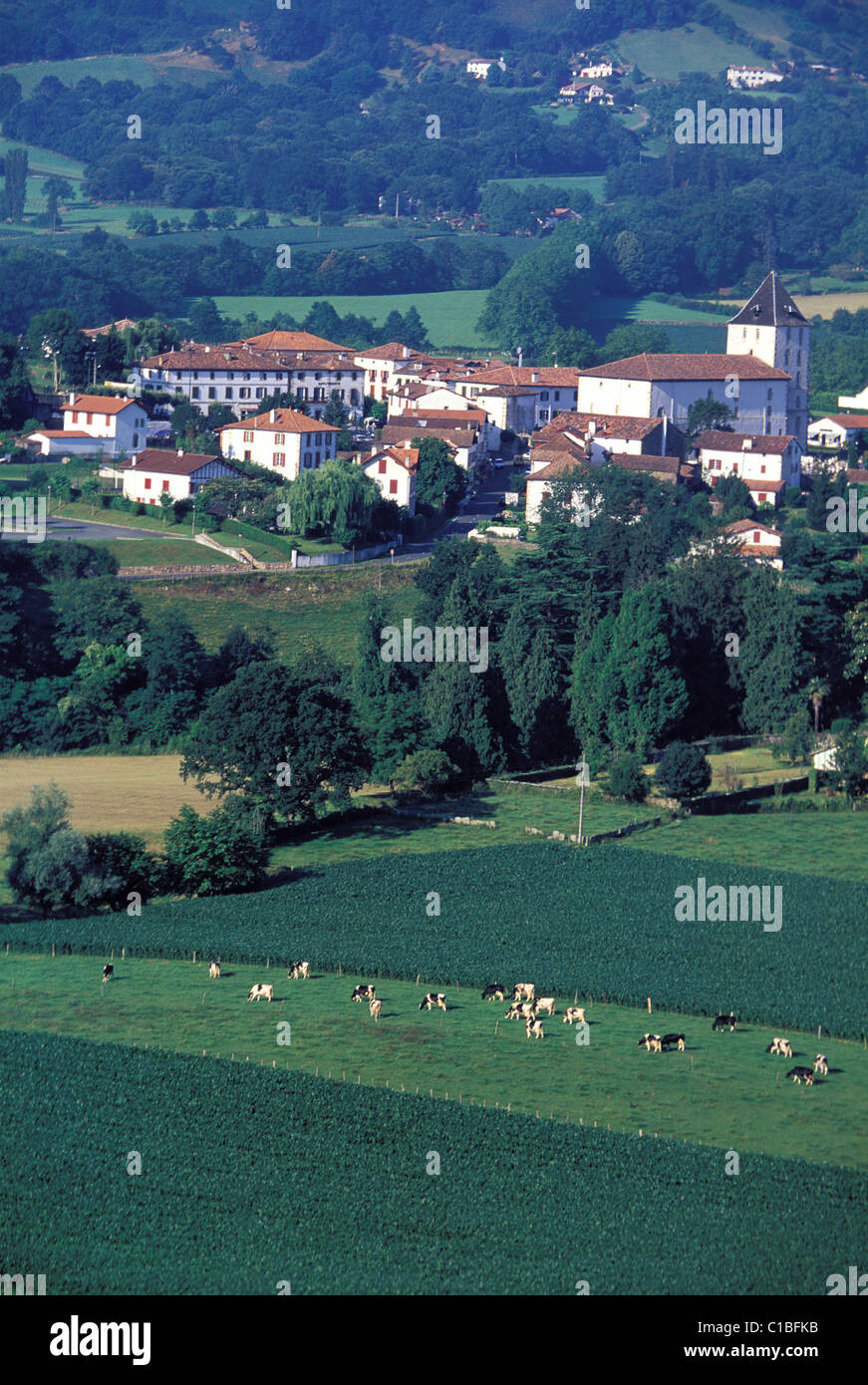 France, Pyrenees Atlantiques, Sare village, labelled Les Plus Beaux ...