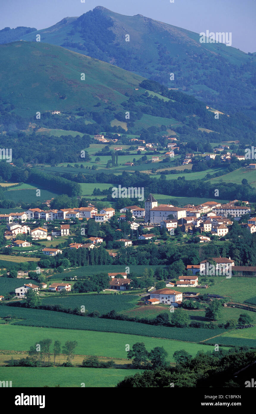 France, Pyrenees Atlantiques, Sare village, labelled Les Plus Beaux ...