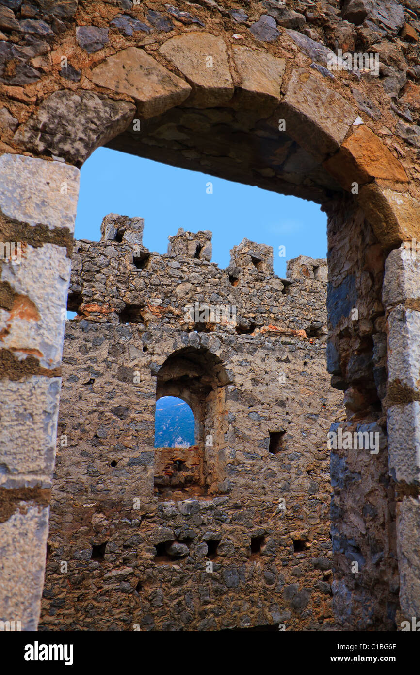 Old Medieval Tower in Messinia Region in Mani, Greece Stock Photo - Alamy