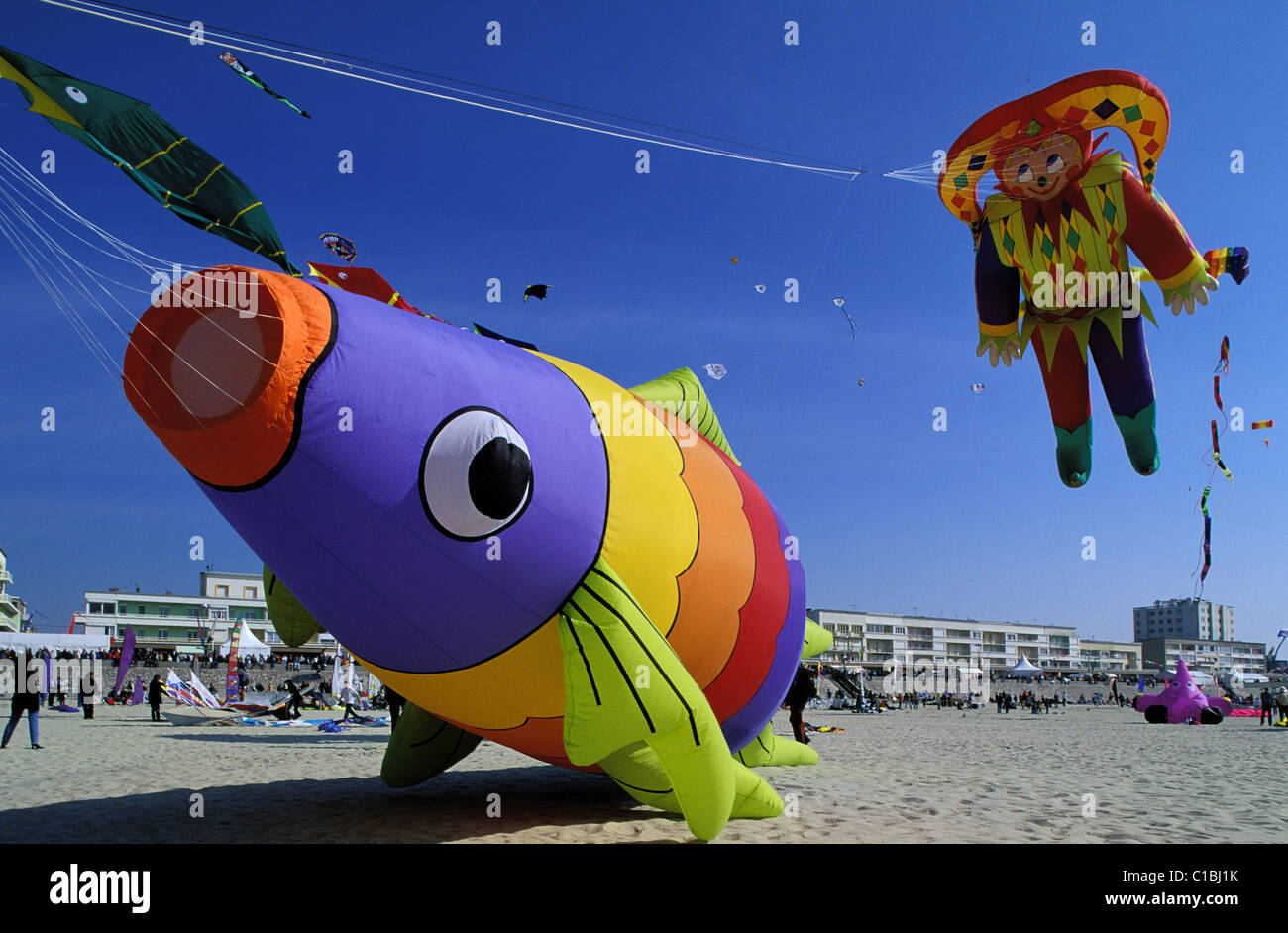 France, Pas de Calais, Berck Plage, international kite meeting Stock ...