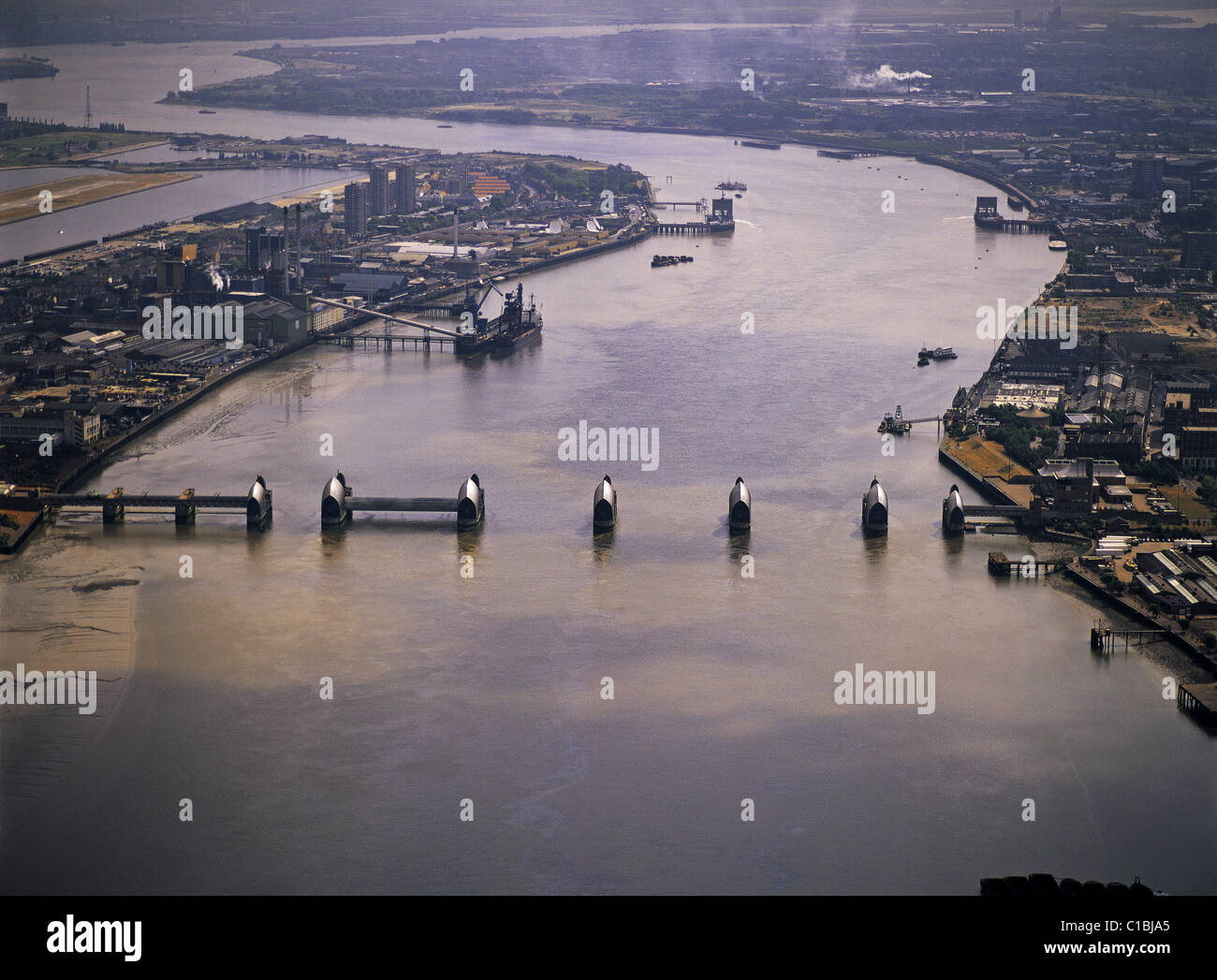 Thames barrier aerial hi-res stock photography and images - Alamy