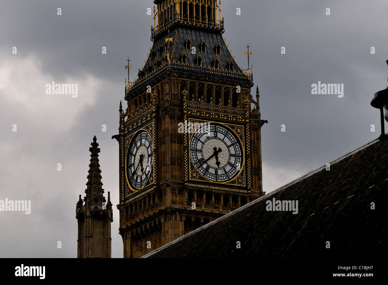 Clock Tower with a Big Ban in London Stock Photo - Alamy