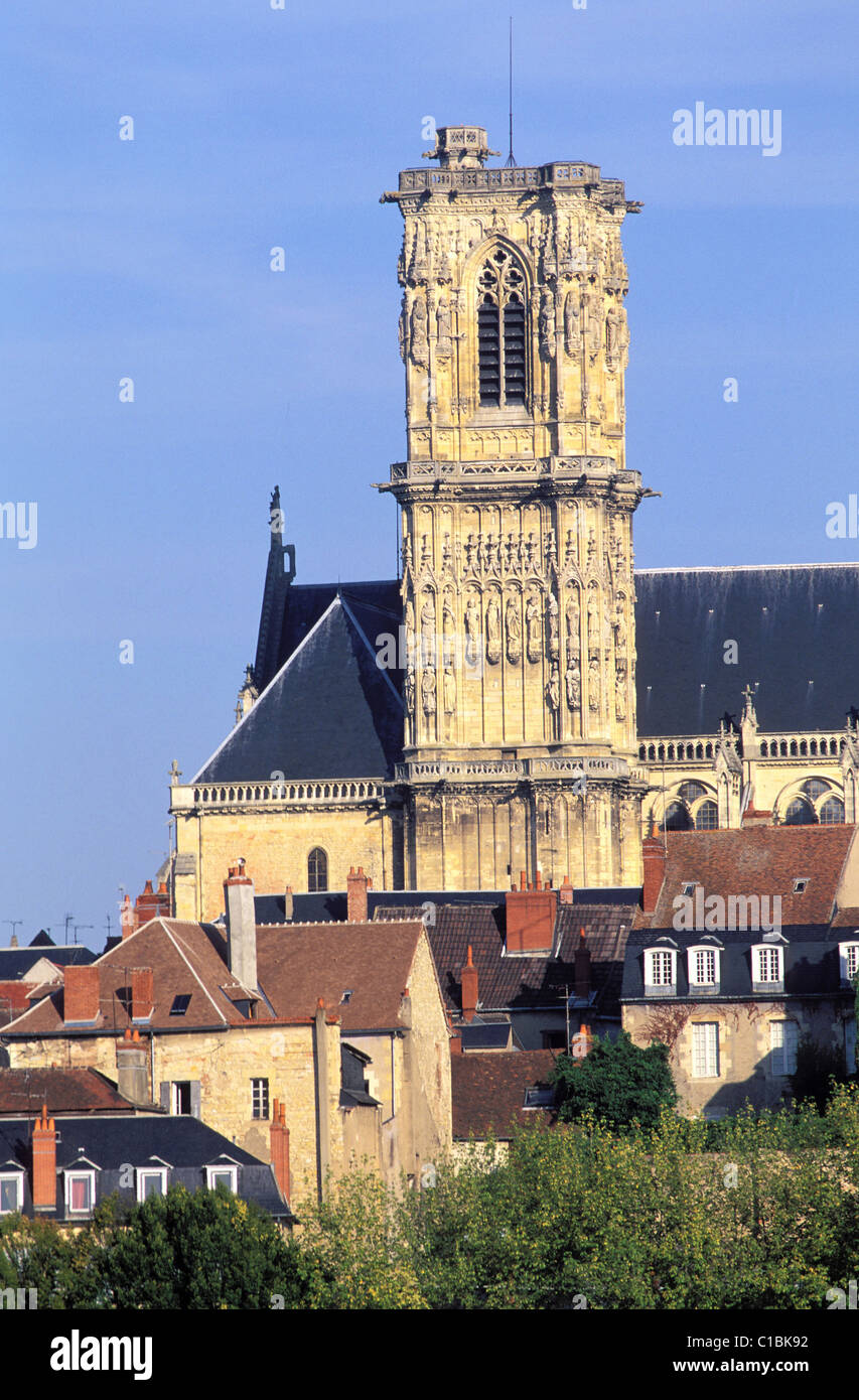 France, Nievre, Nevers, bell tower of Saint Cyr and Sainte Julitte ...