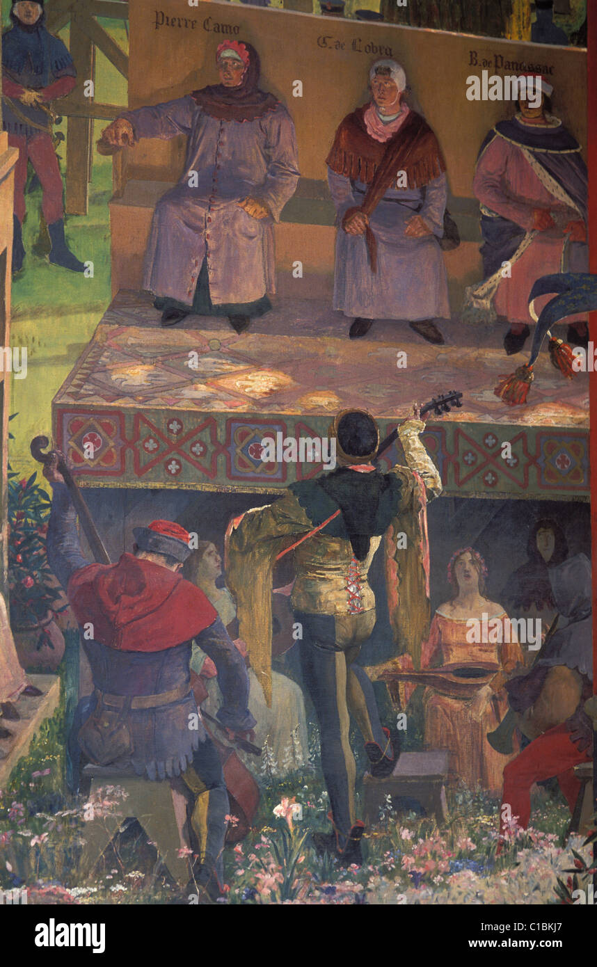 France, Haute Garonne, Toulouse, mural inside the Capitol (city hall ...