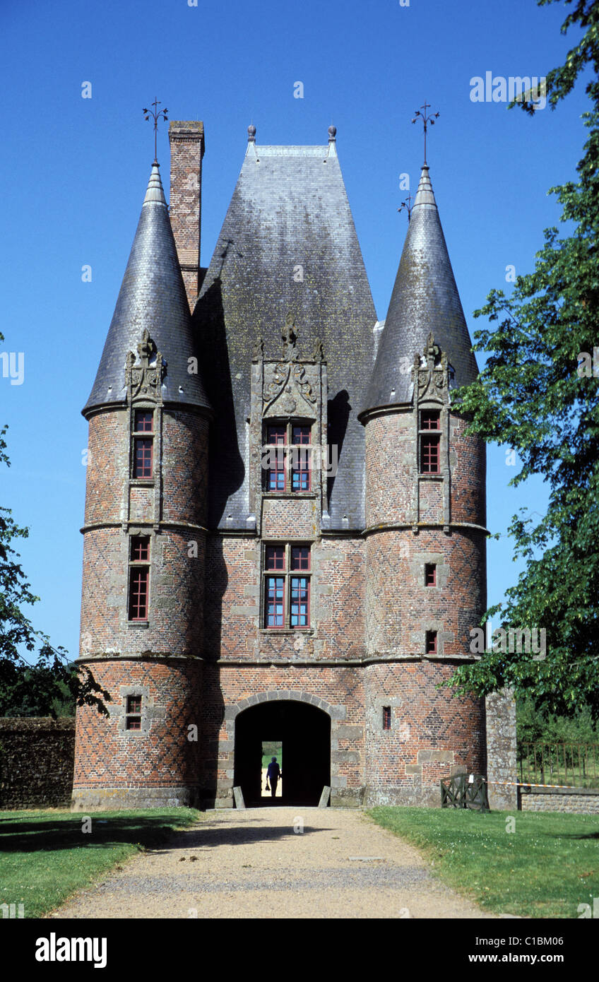 France, Orne, Carrouges castle, chatelet Stock Photo - Alamy